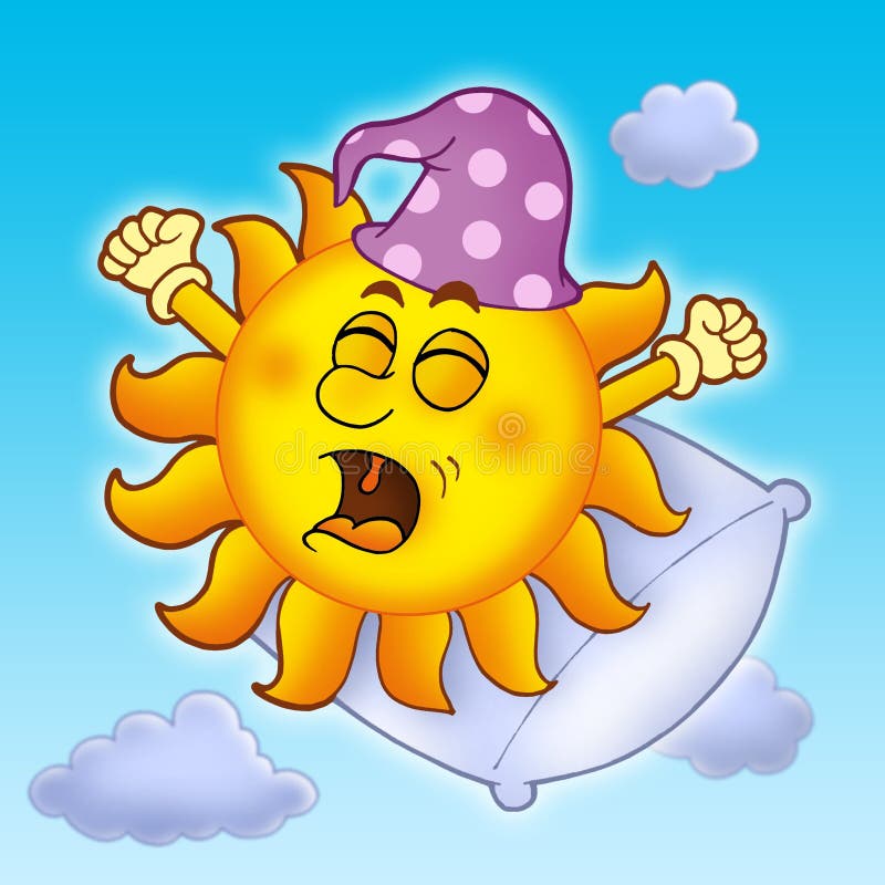 Despertar Sun ilustración del vector. Ilustración de cama - 9281819