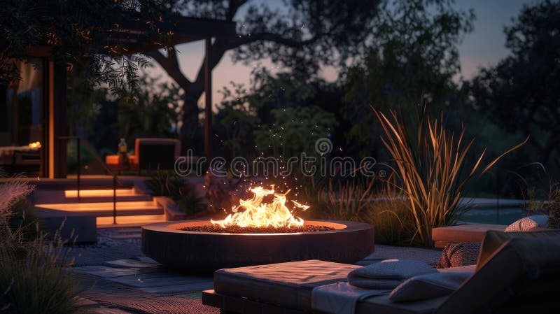 Despite the Darkness of the Night the Fire Pit Provides a Comforting ...