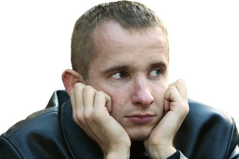 Despondent young man stock photo. Image of pensive, away - 22869184