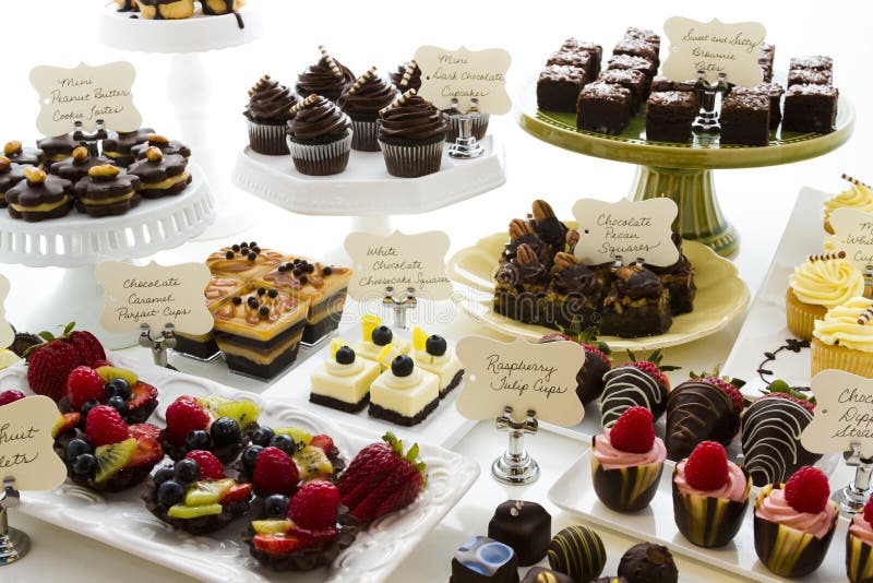 Dessert bar stock image. Image of mini, cake, brown, piece - 31531599