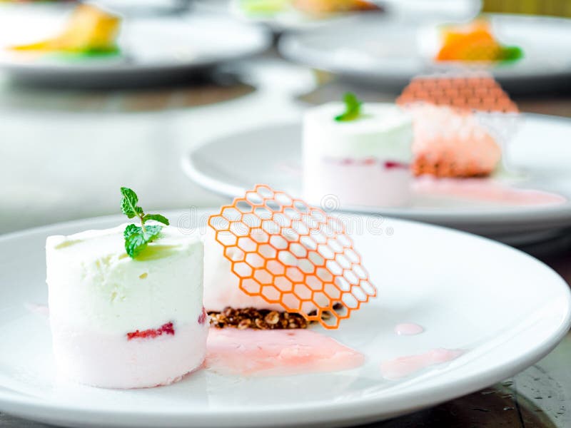 Dessert with Beautiful Platting. Stock Photo - Image of beautiful ...