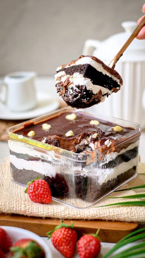 Dessert in box stock image. Image of strawberry, yummy - 236774495