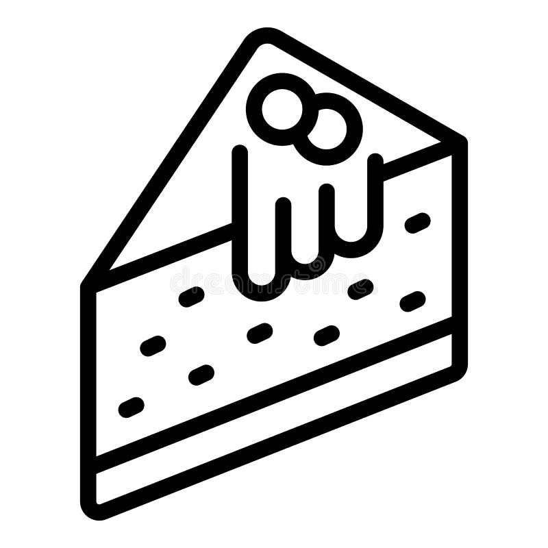 Dessert Cake Icon Outline Vector. Cheese Slice Stock Vector ...