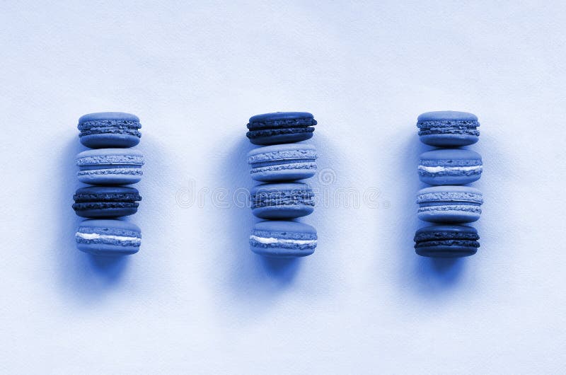 Dessert Cake Macaron or Macaroon on Trendy Phantom Classic Blue Color ...