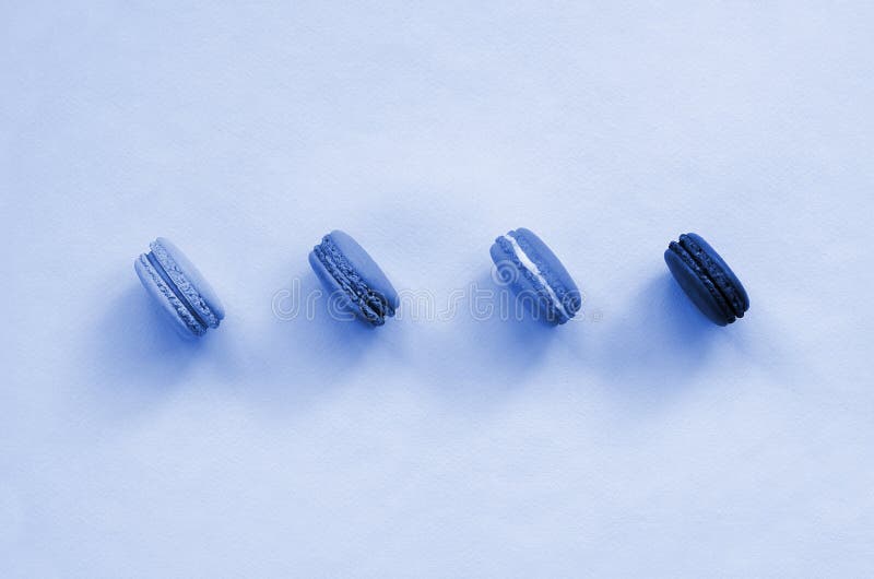 Dessert Cake Macaron or Macaroon on Trendy Phantom Classic Blue Color ...