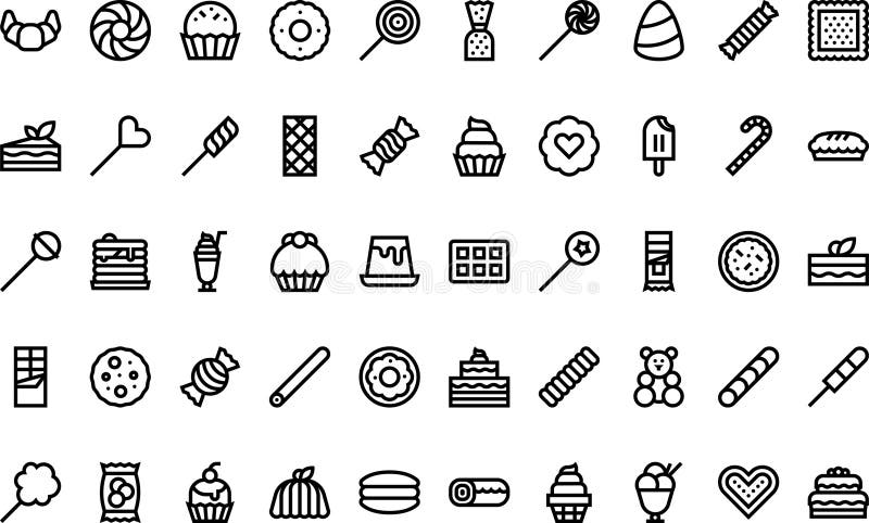 Dessert Candies Icons High-Quality Vector Icons Collection with ...