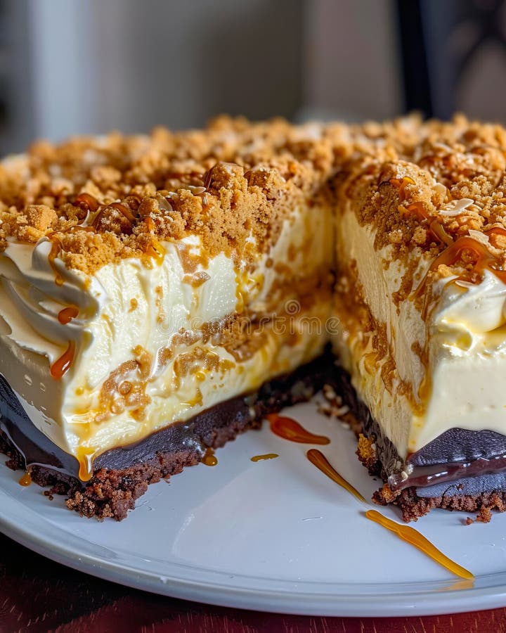 A Dessert with Caramel and Chocolate on Top Stock Photo - Image of peak ...