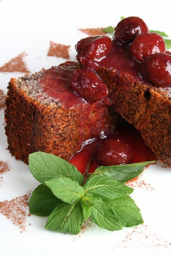 Dessert with cherry stock photo. Image of cherry, chocolate - 1384988
