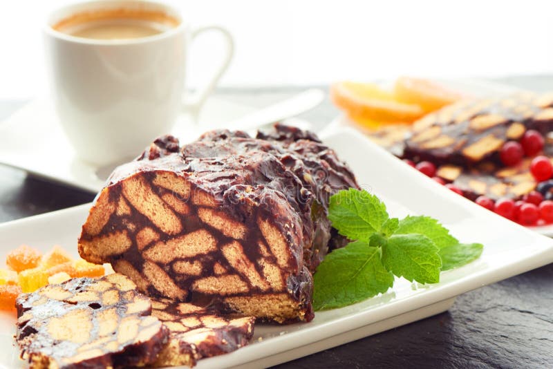 Salami and Cake by a Breakfast Stock Image - Image of circle, botany ...