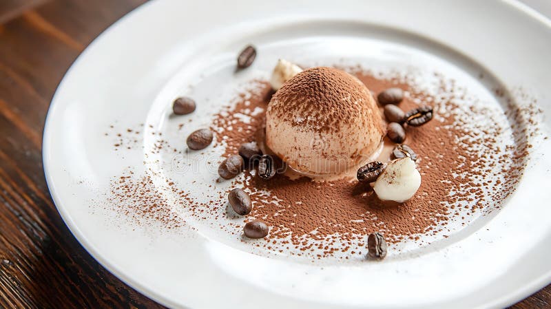 Dessert with a Chocolate Topping and a Scoop of Ice Cream Stock Image ...