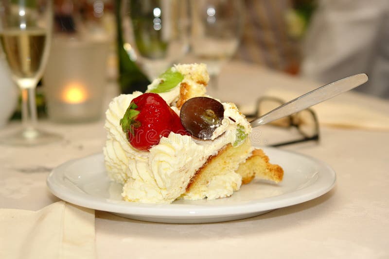 Dessert on Classy Celebration Stock Photo - Image of wine, fruit: 7616176