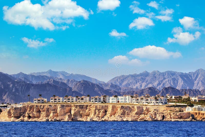 Dessert Coast of Sharm El Sheikh, Egypt. Blue Sky with Clouds Stock ...
