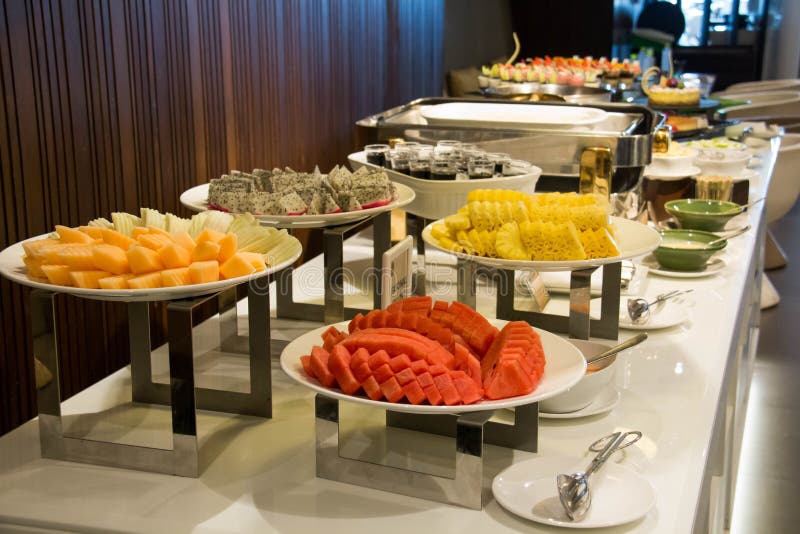Dessert Corner at a Buffet Restaurant Stock Image - Image of lunch ...