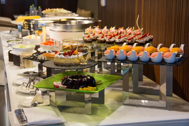 Dessert Corner at a Buffet Restaurant Stock Image - Image of lunch ...