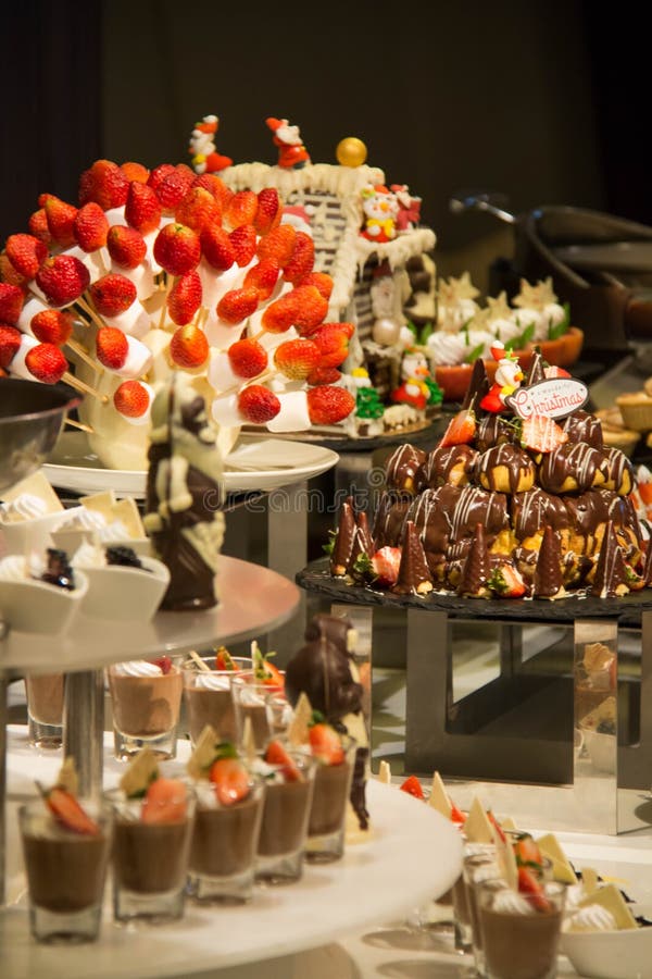Dessert Corner at a Buffet Restaurant Stock Image - Image of lunch ...