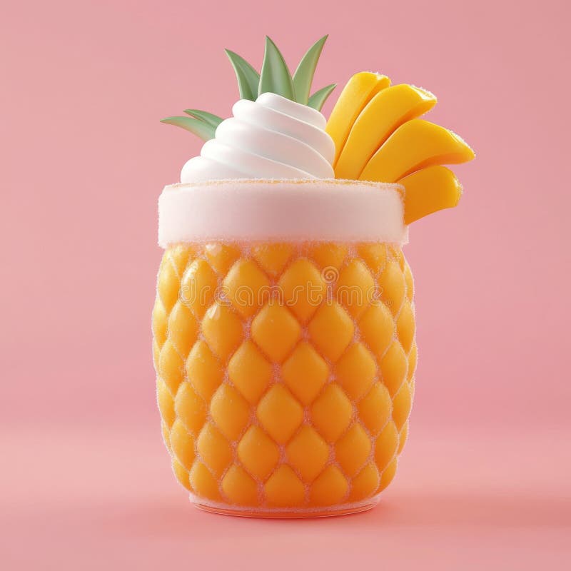 Dessert Featuring Diced Mango and Whipped Cream Served in a Coconut ...