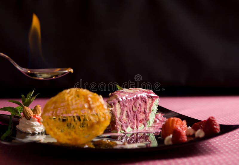 Dessert and fire stock photo. Image of peanut, dessert - 24638628