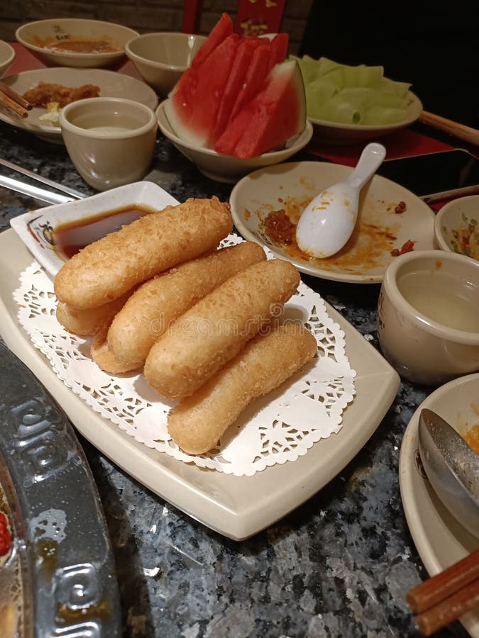 Dessert. Fried Rice Cake Stick Stock Photo - Image of meal, meat: 242548154