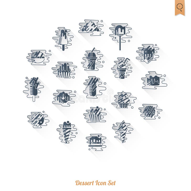 Dessert Icon Set in Modern Flat Design Style Stock Vector ...
