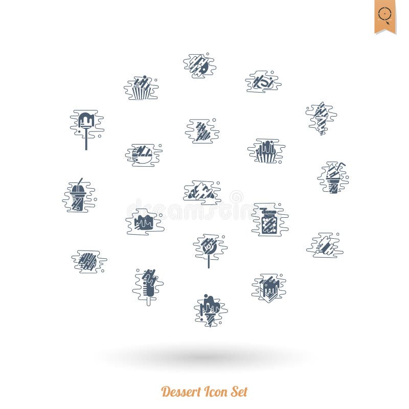 Dessert Icon Set in Modern Flat Design Style Stock Vector ...