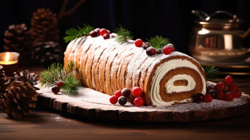 Dessert Log, Perfect for Christmas Indulgence Stock Illustration ...