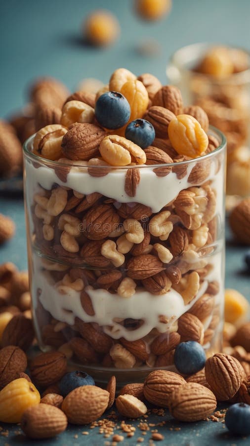 A Dessert with a Lot of Nuts on Top of it. Stock Illustration ...