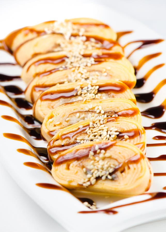 Dessert Maki Sushi - Roll with Cream Cheese Inside. Stock Image - Image ...