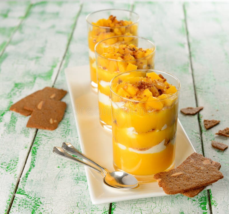 Dessert with mango stock image. Image of glass, food - 28022109