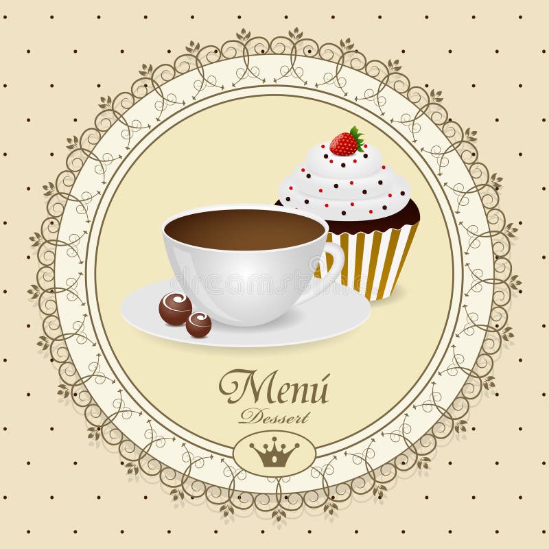 Dessert menu stock vector. Illustration of border, pattern - 21812146