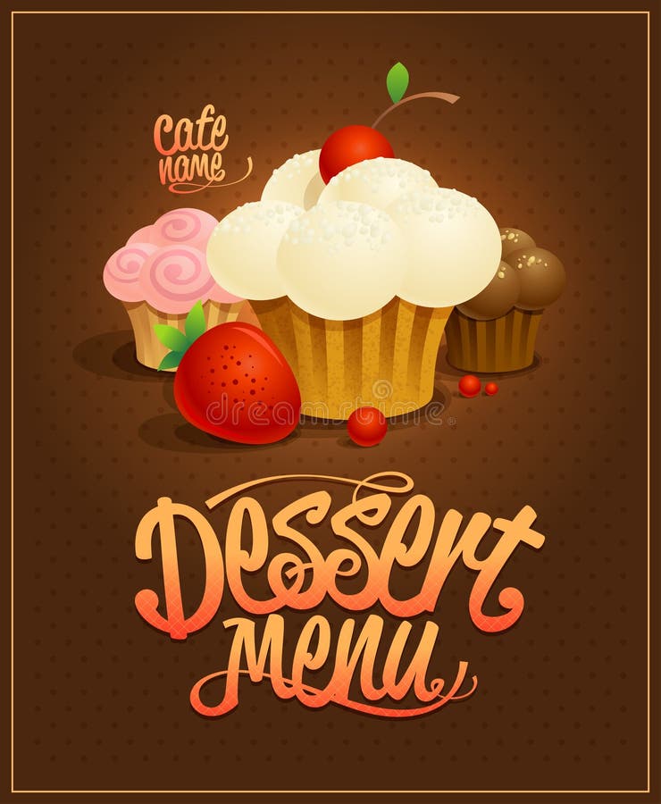 Dessert menu. stock vector. Illustration of cake, bake - 24863347