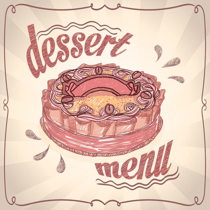 Dessert menu. stock vector. Illustration of cake, bake - 24863347