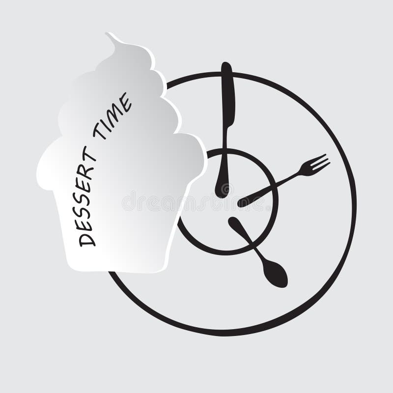 Dessert Menu, Flat Design Stylized Icon Stock Illustration ...