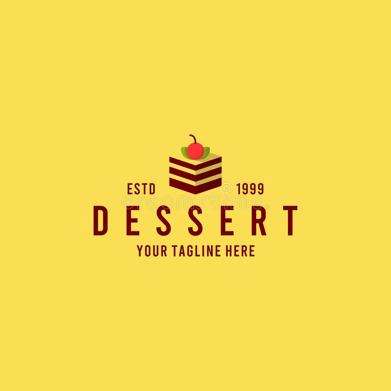Dessert Minimalist Logo Design Inspiration Stock Illustration ...