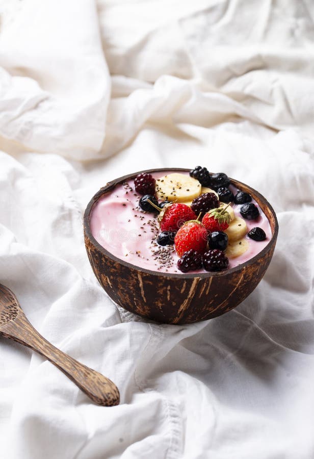 Dessert Nice Cream with Acai Berry Stock Image - Image of superfood ...