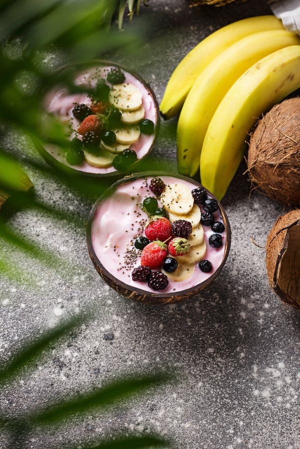 Dessert Nice Cream with Acai Berry Stock Image - Image of sweet, summer ...