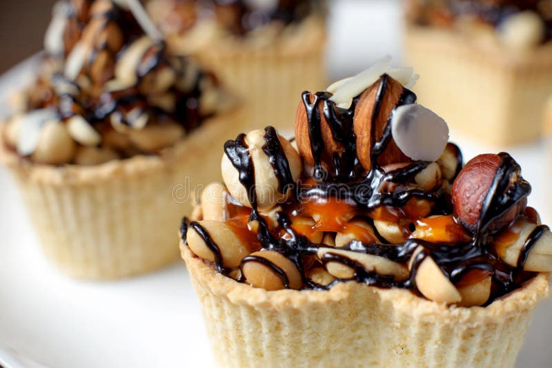 Dessert with nuts. stock photo. Image of dark, closeup - 53932486