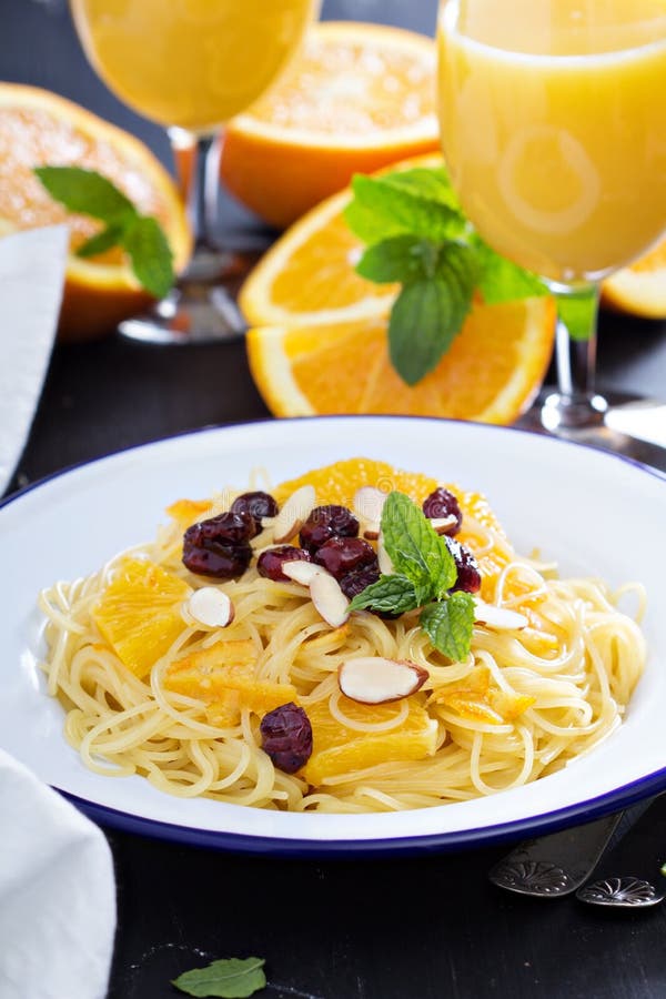 Dessert Pasta Desserts with Jams on Display for Sale Stock Image ...