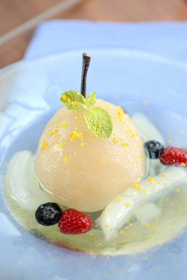 Dessert of pears stock image. Image of dish, cherry, glazed - 27235305