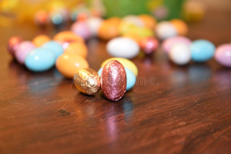 Easter Small Chocolate Eggs Stock Image - Image of easter, dessert ...