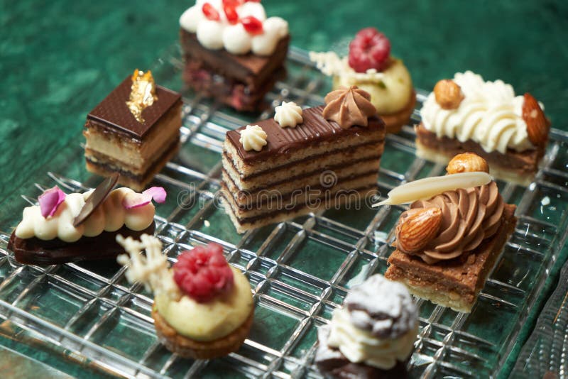 Dessert Plate with Assortment of Sweets, Piece of Cake, Cookies ...