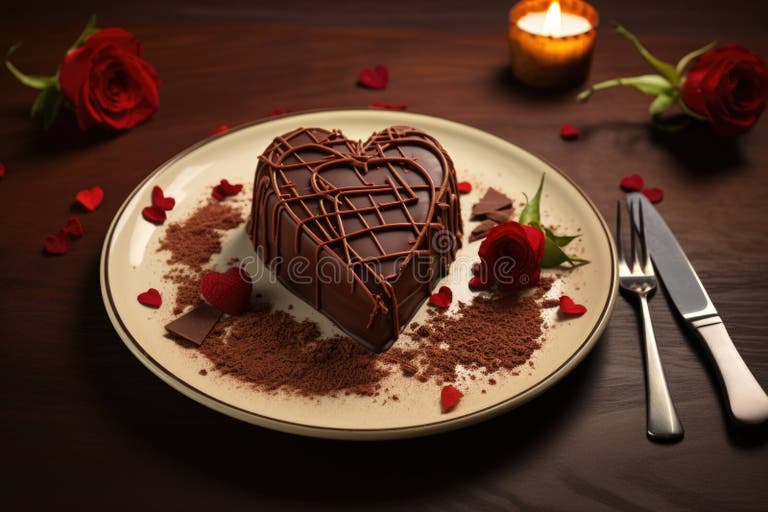 Dessert Plate with a Proposal Message Written in Chocolate Stock ...