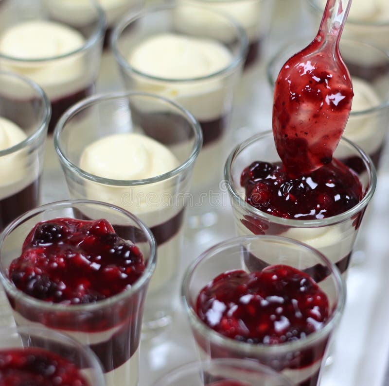 Dessert Preparation in Kitchen Stock Photo - Image of decoration ...