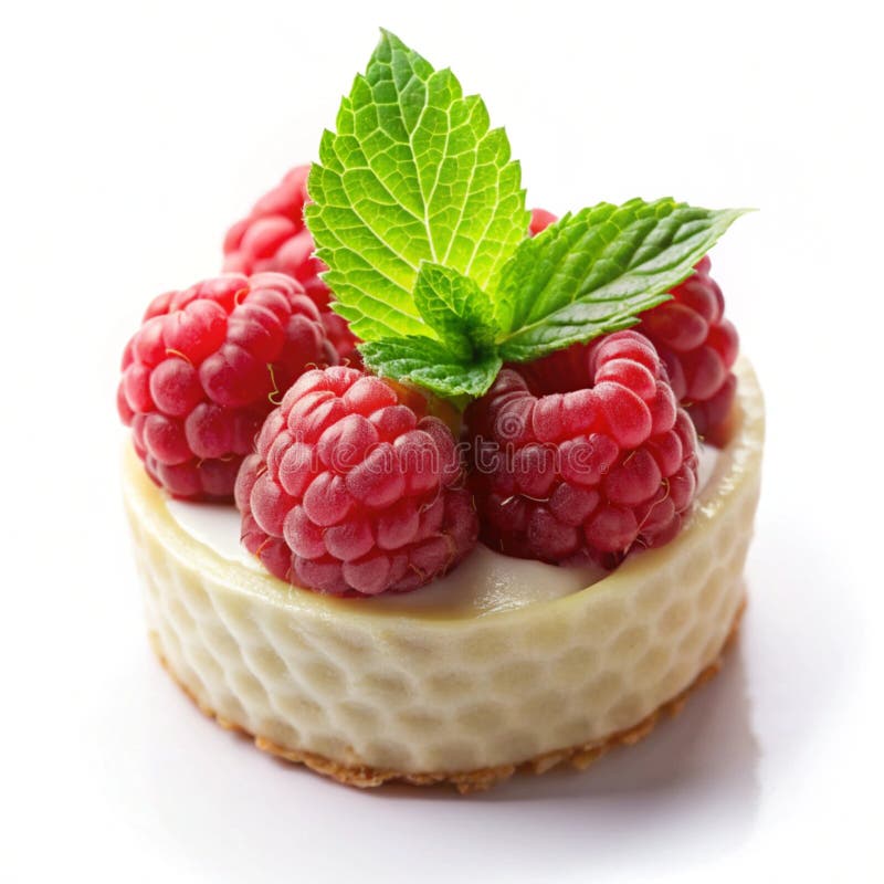 Dessert with Raspberry and Mint Leaf Stock Image - Image of dessert ...
