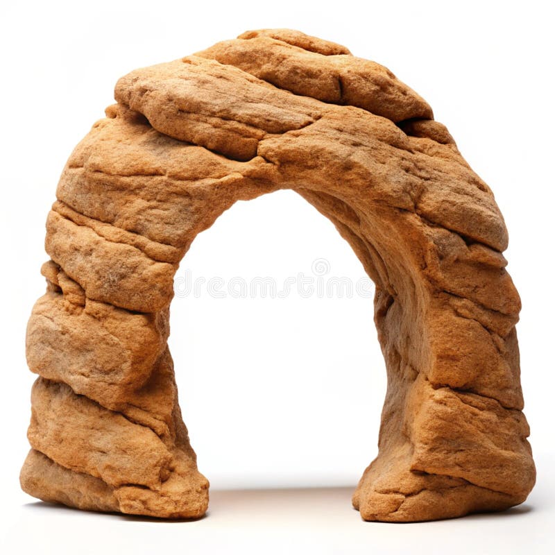 Dessert Rock Arch Isolated on White Background Stock Illustration ...