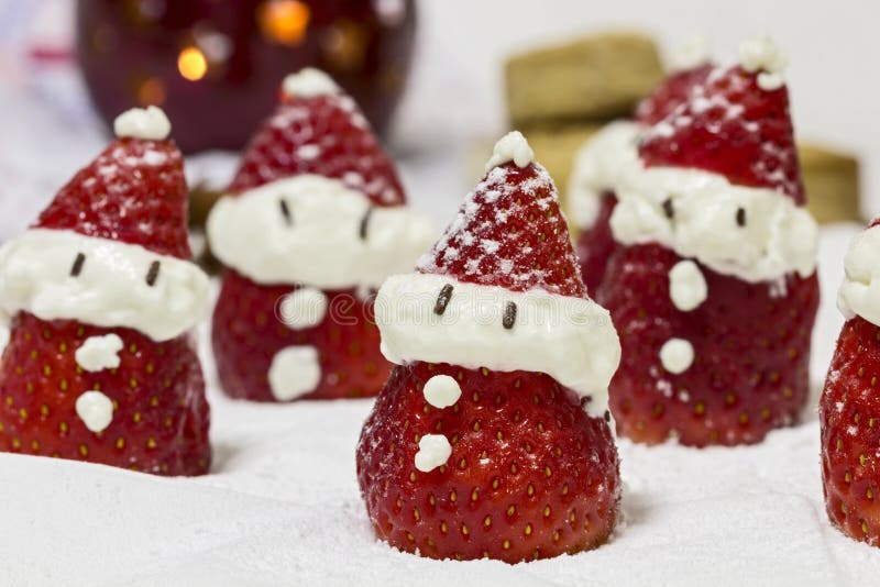Santa Claus Strawberries stock image. Image of icing - 30286961