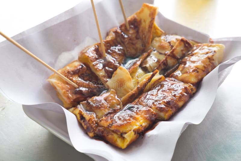 Dessert Style of Fried Roti with Banana Stock Image - Image of thai ...
