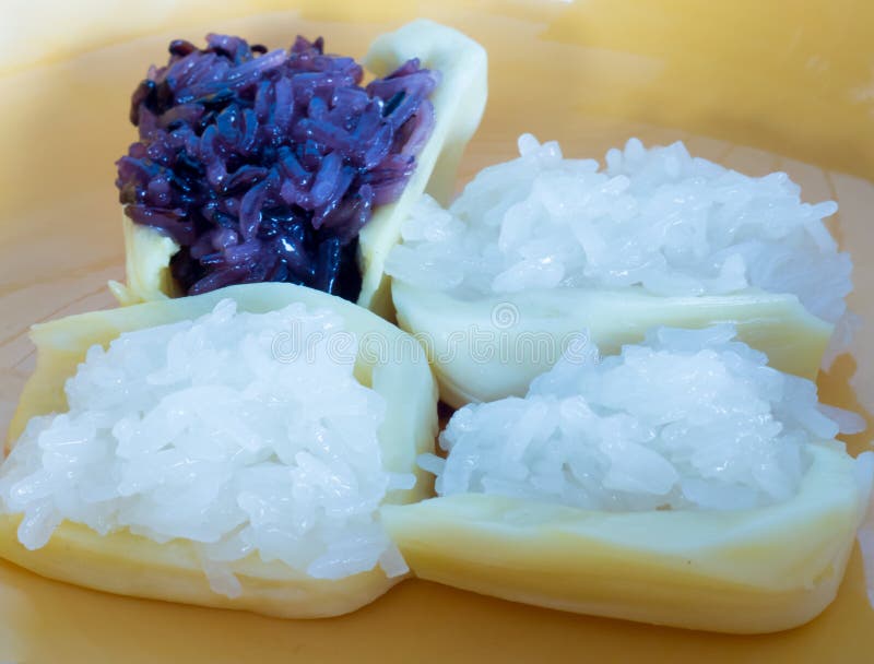 Dessert Sweet Sticky Rice with Jack-fruit in Plate Stock Photo - Image ...