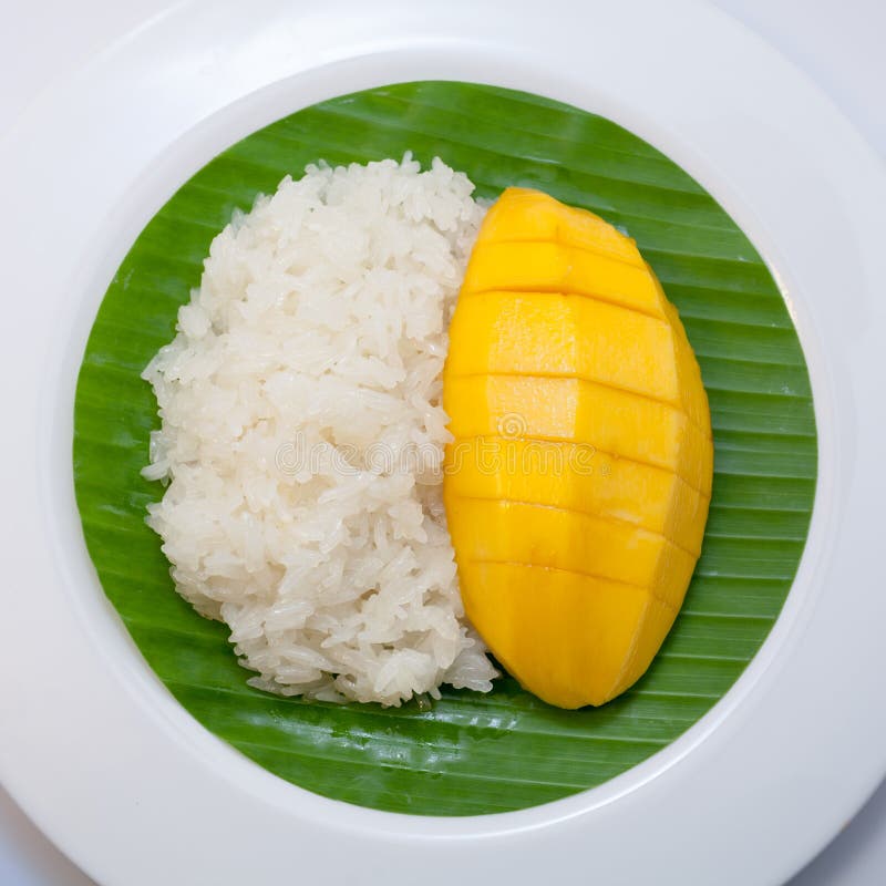 Dessert Sweet Sticky Rice with Mango Coconut Milk Stock Photo - Image ...