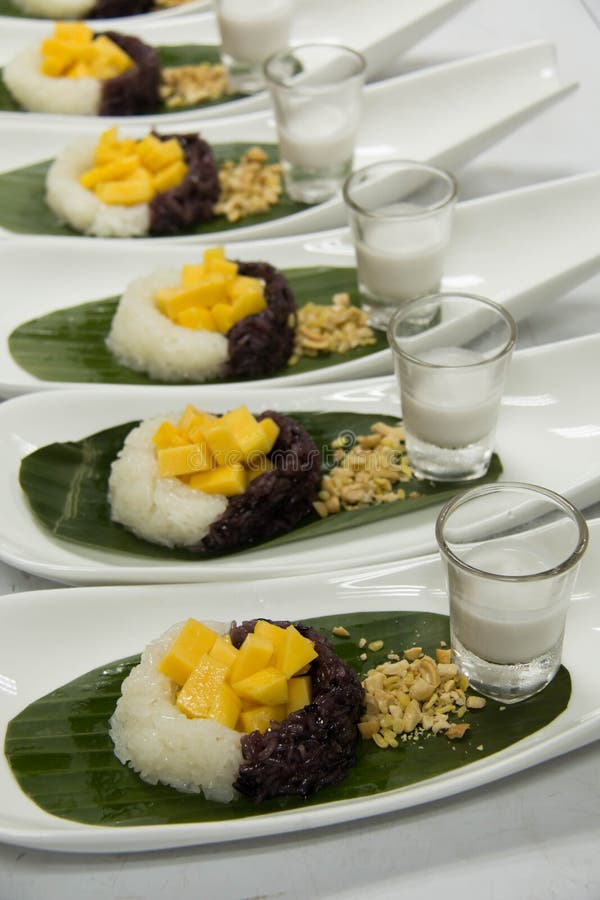 Dessert Sweet Sticky Rice with Mango Coconut Milk Stock Photo - Image ...