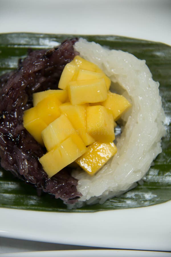 Dessert Sweet Sticky Rice with Mango Coconut Milk Stock Image - Image ...